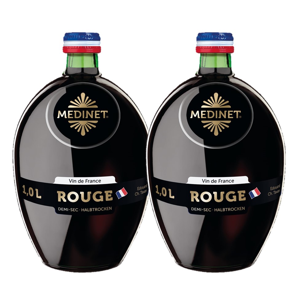 SHOP 24 Medinet Rouge Red wine from France 1000ml (2 Bottles) Good ...