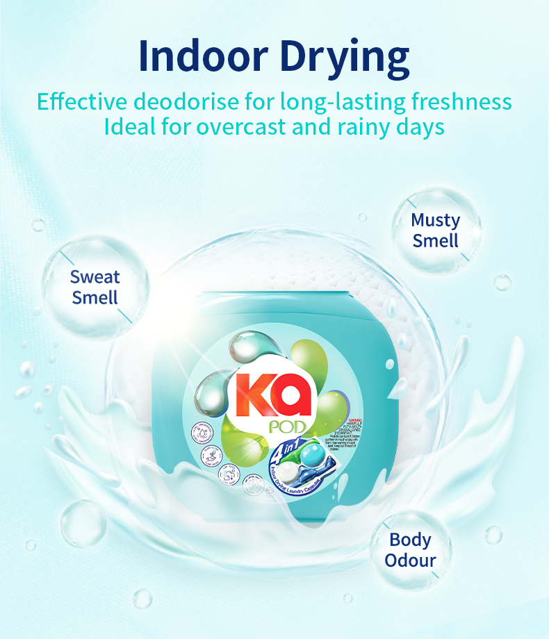 Ka 4in1 Laundry Capsules Refill 50 Pods x 6 Packs – Indoor Drying | Shopee Singapore