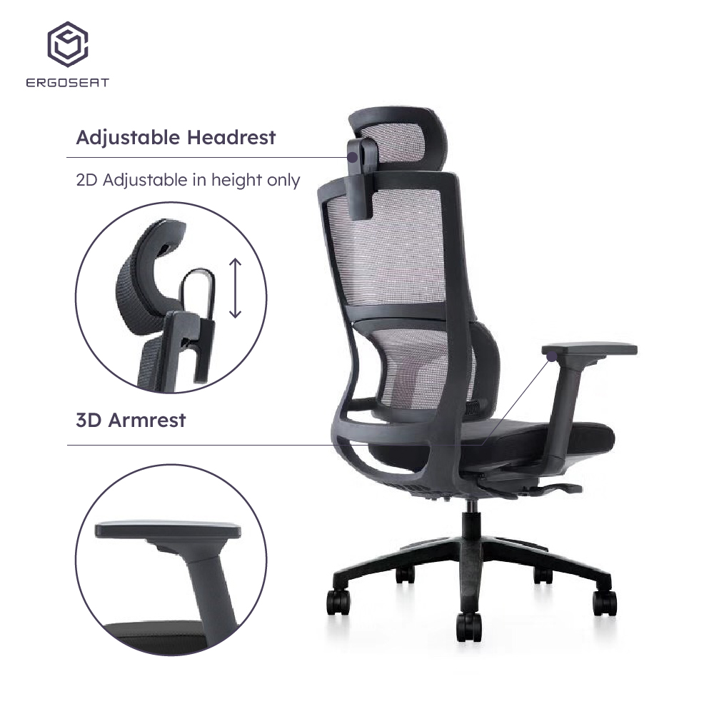 Ergoseat 233A Ergonomic Office Chair High Back Home Study Chairs With ...