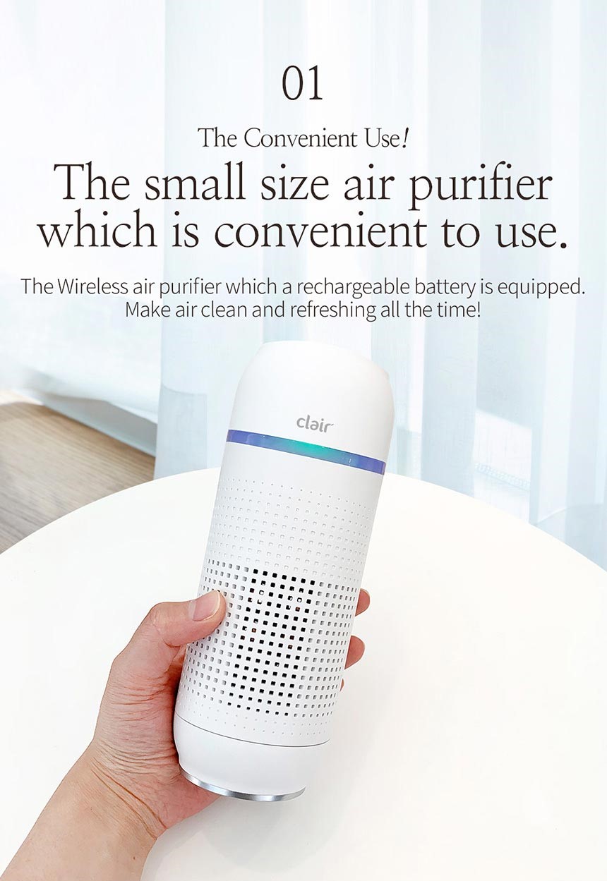 [CLAIR] B3S Portable, Rechargeable Air Purifier with UV LED Sterilizer ...