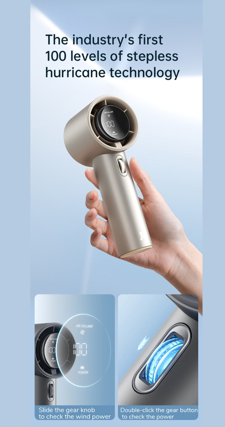 JISULIFE Portable Handheld Fan Pro1/Pro1S 100 Gear Wind Speed Mini ...
