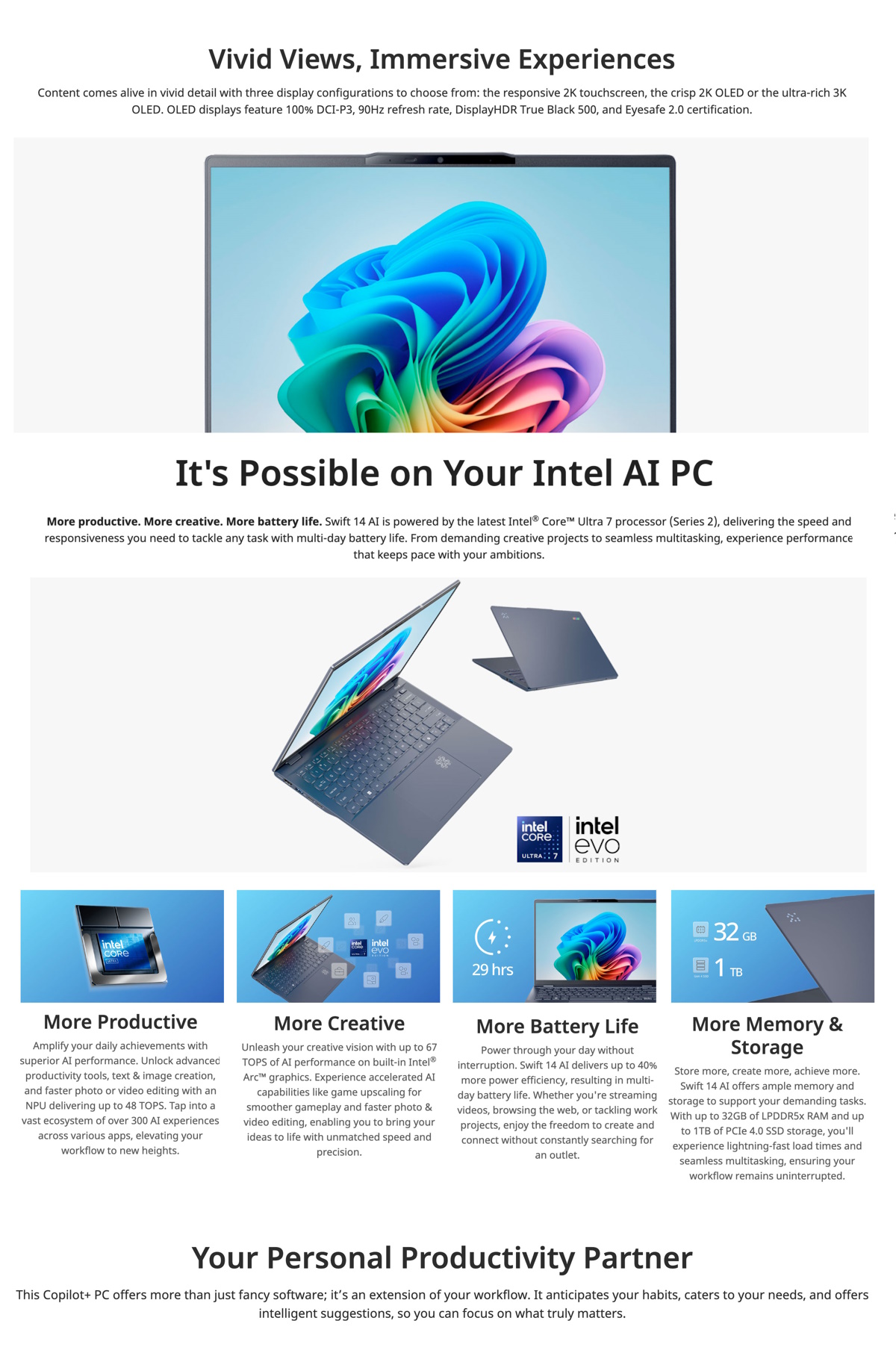 [AI PC] [LATEST Copilot+ PC] [Intel Core Ultra 9 Processor 288V] Acer ...