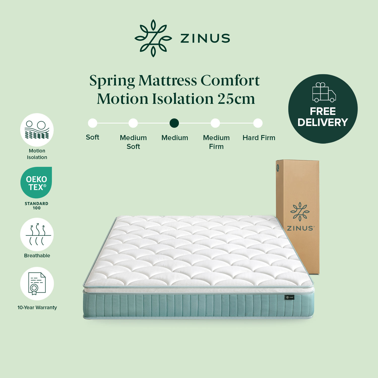 Spring Mattress Zinus Comfort Motion Isolation 25cm | Shopee Singapore
