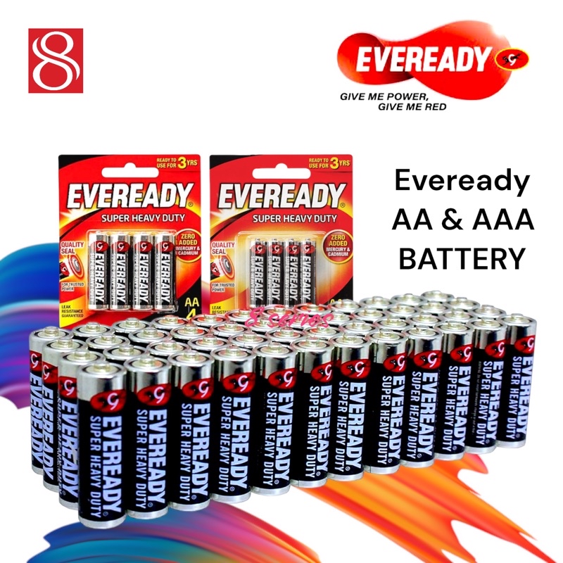 (Bundle of 8/12 pack) 1.5V AA / AAA EVEREADY Battery / Non- Alkaline ...