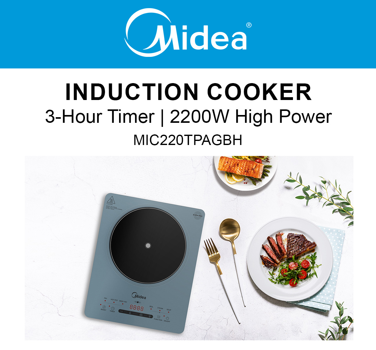 Midea MIC220TPAGHH 2200W Induction Cooker | Shopee Singapore