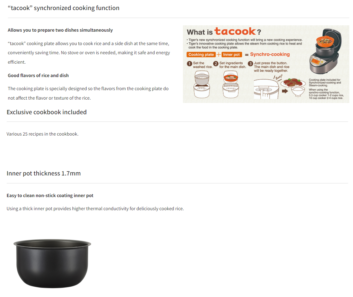 TIGER JBV-S10S 1L MICROCOMPUTER CONTROLLED RICE COOKER MADE IN JAPAN ...