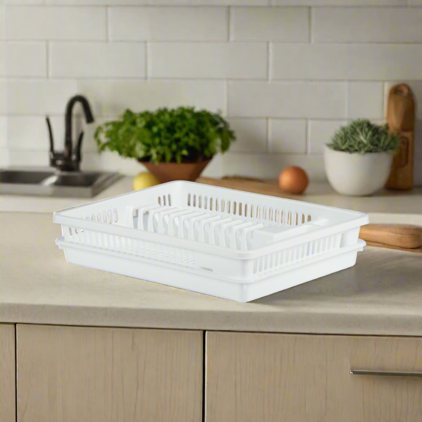 TOYOGO Dish Rack Organizer with Tray – Sturdy & Spacious Kitchen Rack ...