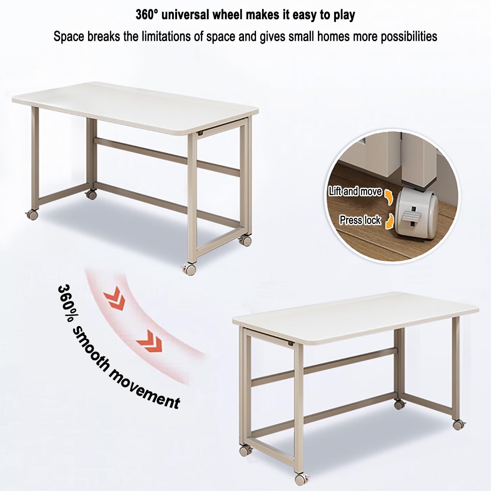 【Ready Stock】Fording Table/Foldable Table Lockable Wheel/ Movable ...
