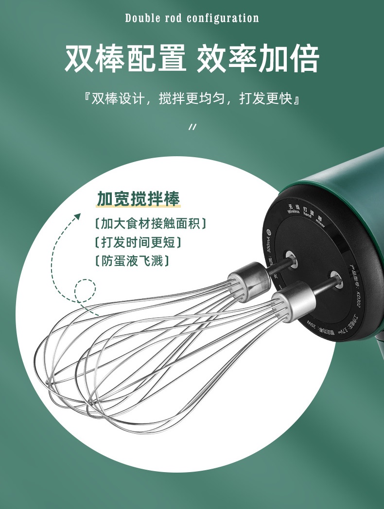 Wireless Electric Egg Beater 3 Speed Portable USB Charging Mini ...