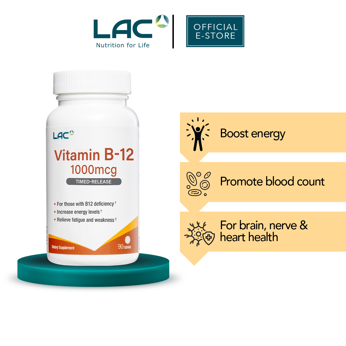 [LAC VITAMINS] Vitamin B-12 1000mcg Timed-Release (90 tablets) | Shopee ...
