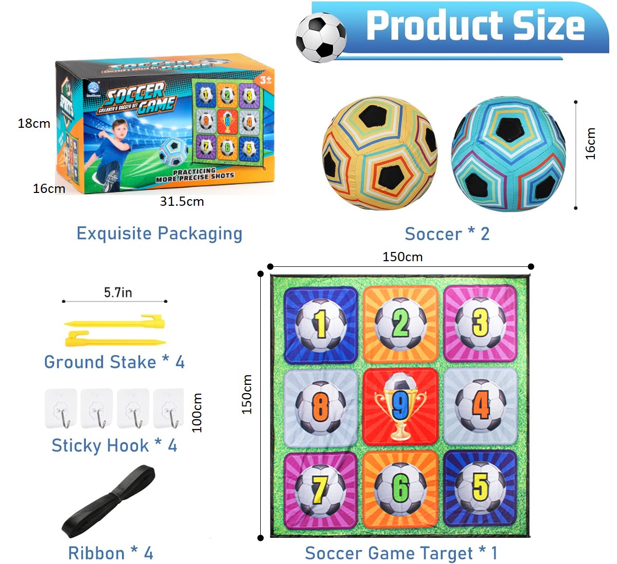 Carnival Game 3-In-1 Plastic Cones Cornhole Bean Ring Tossing Game Head ...