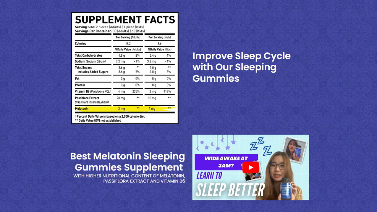 Melatonin Deep Sleeping Pills Gummies w/ Melatonin, Healthy Sleep Cycle ...