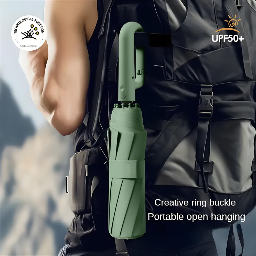 SG in Stock Portable Umbrellas 126CM Automatic Folding Umbrellas Buckle ...