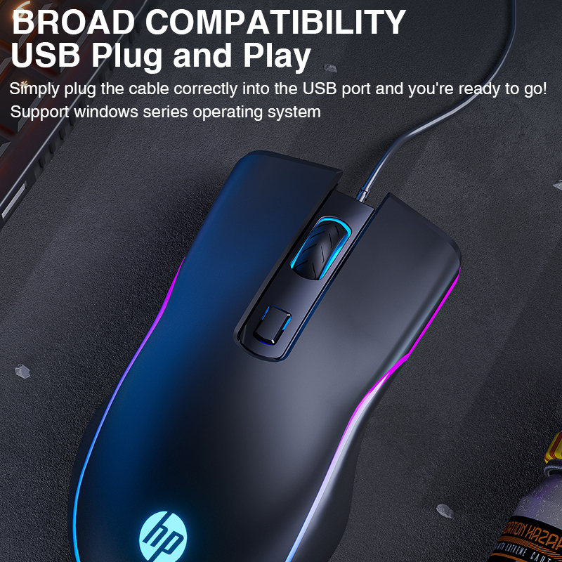 HP M200 Optimum Performance Optical Wired Gaming Mouse Adjustable 800 ...