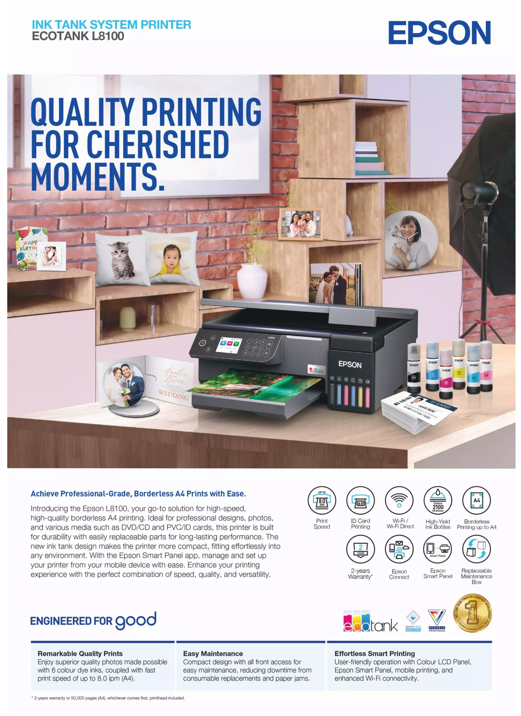 Epson L8100 Ink Tank Printer | Shopee Singapore