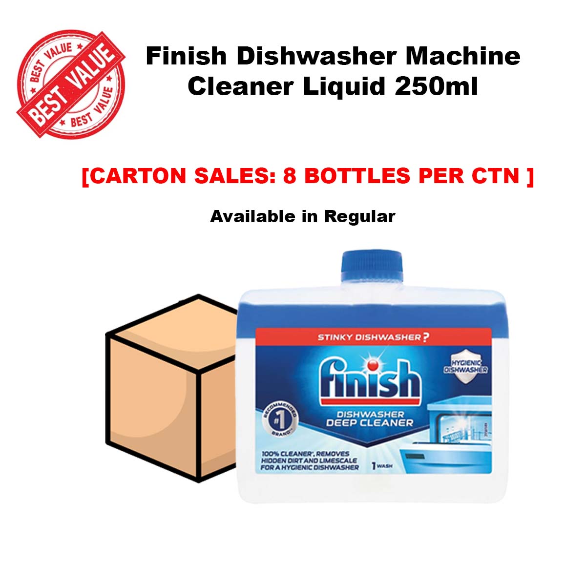 [CARTON DEAL] Finish Dishwasher Machine Cleaner , Regular/ Lemon ...