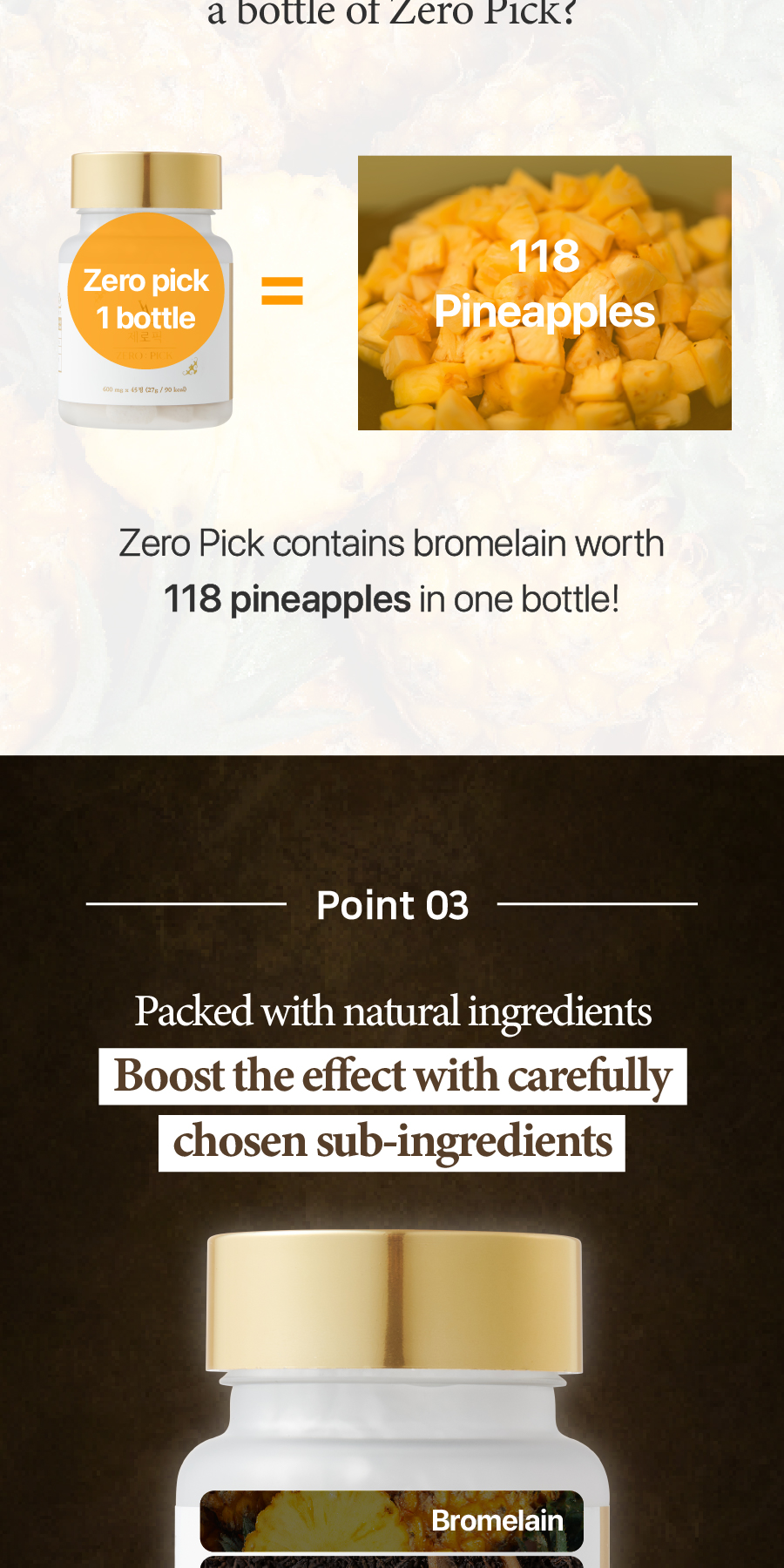 ZERO:PICK Highest Bromelain 7,830mg Fat Burner Digestive Enzyme Lower Belly Slimming ...