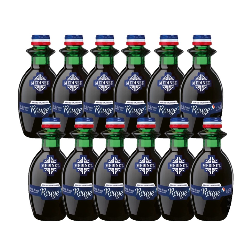MEDINET ROUGE France red wine 250ml (12 bottles) Good quality best ...