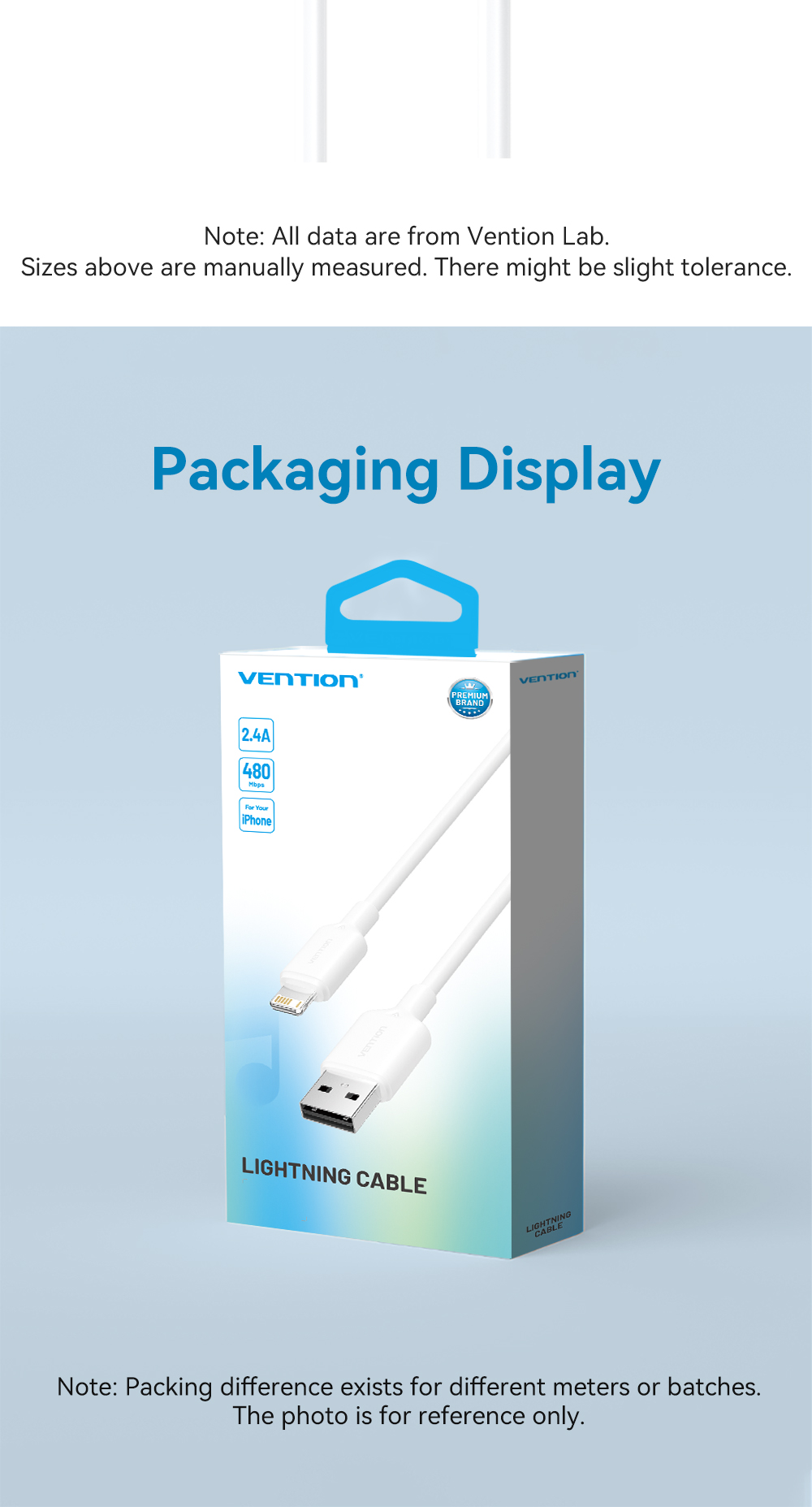 Vention USB A To IOS Cable For iPhone 14 13 12 11 Pro Max 2.4A Fast ...