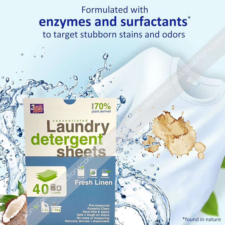 Laundry Detergent Sheets 20pcs Fresh Linen No Leak Laundry Soap Sheets ...
