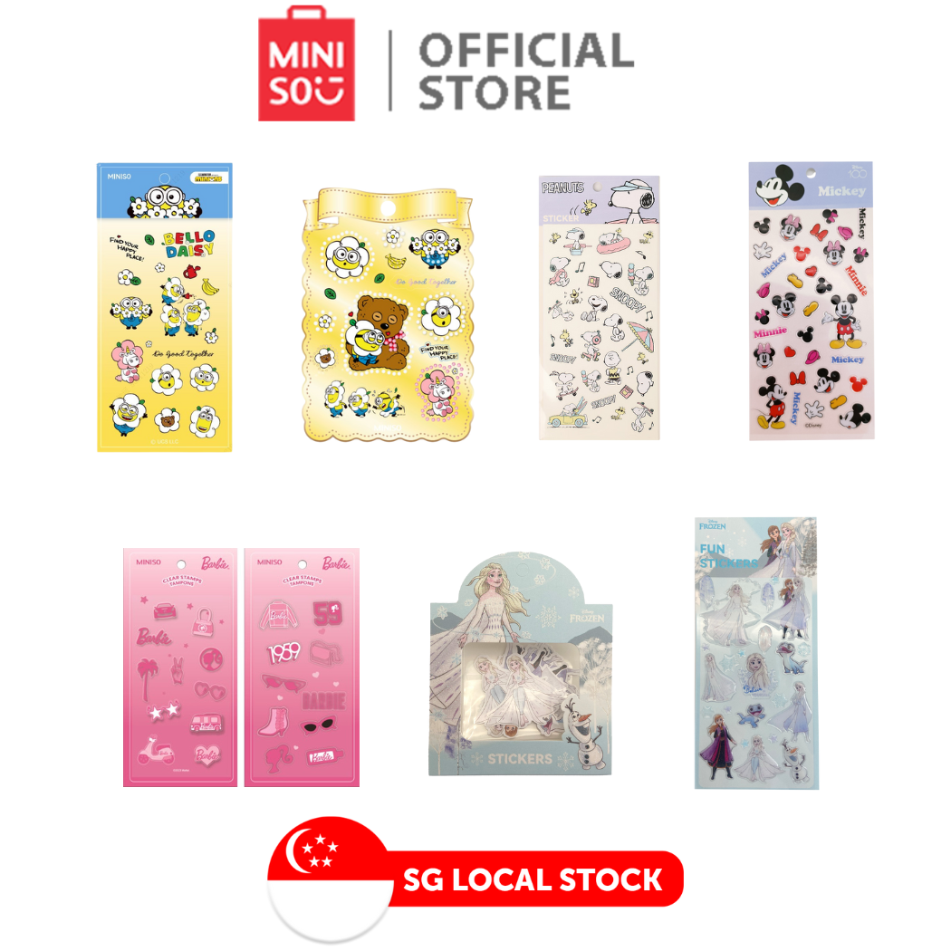 MINISO Stickers Collection (Barbie Assorted/Snoopy Summer/Mickey Mouse ...