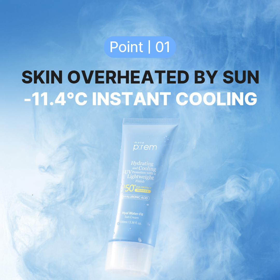 MAKE PREM Hyal Water Fit Cooling Face & Body Sunscreen Sunblock SPF 50 ...