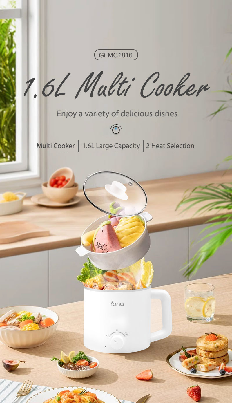 IONA 1.6L Stainless Steel Electric Multi Cooker With Steamer | Multi ...