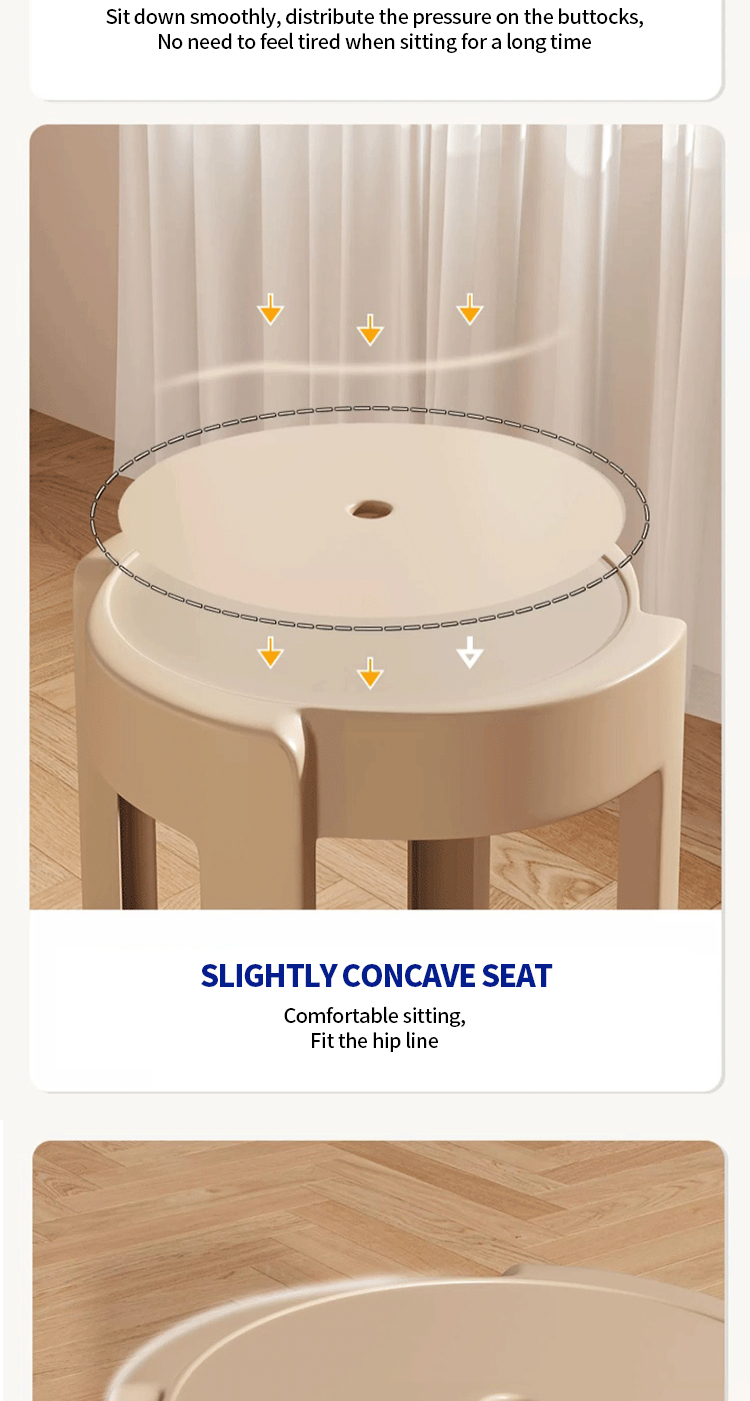 Stackable Plastic Stool Chair/Round Stool/High Stool/ Nordic Minimalist ...
