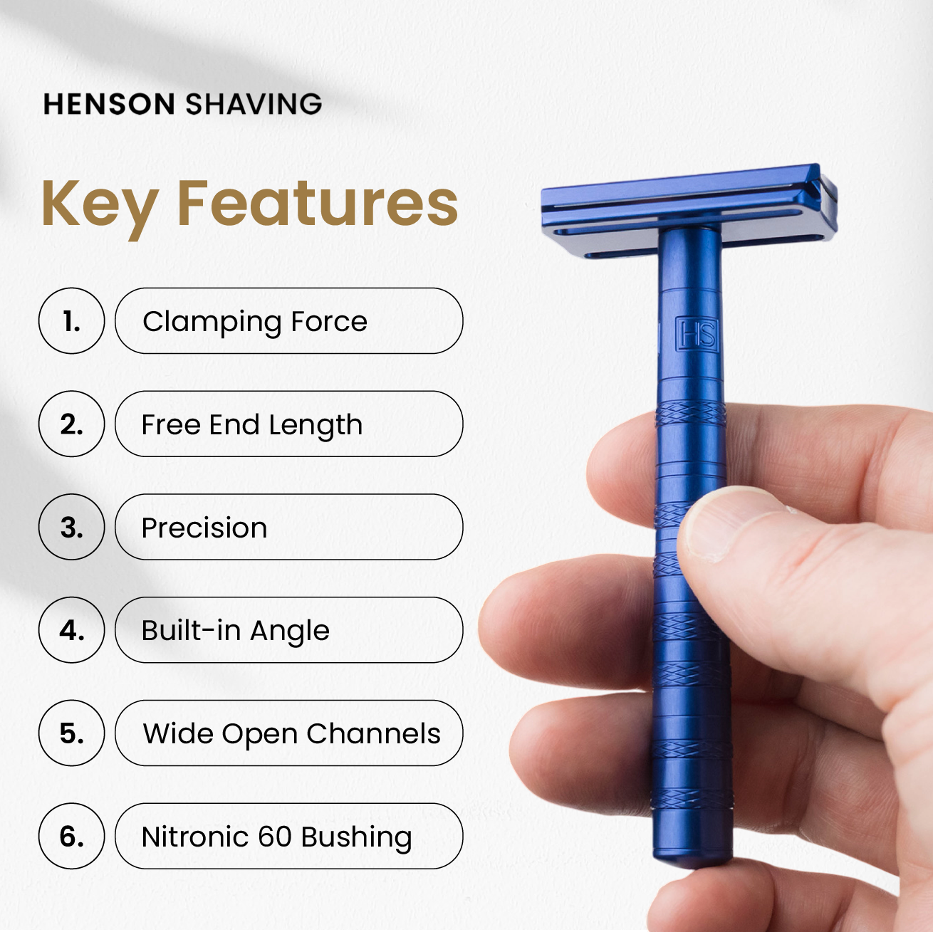 [FREE 100 Blades + Stand] HENSON AL13 Mild Facial Razor – Double Edge ...