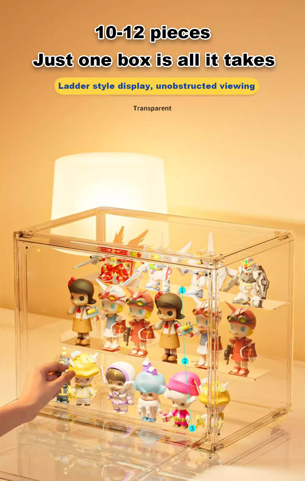 Full Clear Acrylic Popmart Display Box Transparent Storage Box ...
