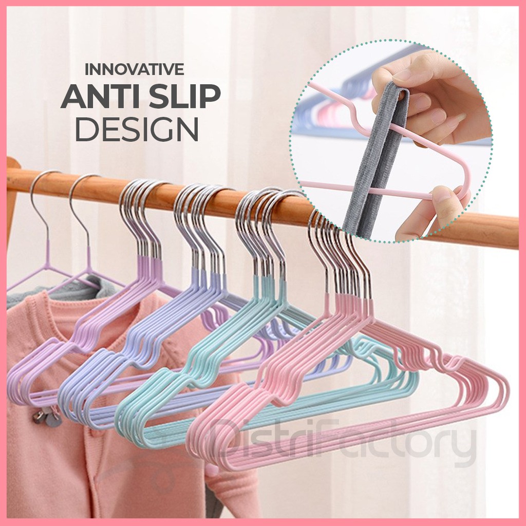Hangers Premium Stainless Steel Anti Slip Hanger Baju [Ready Stock ...