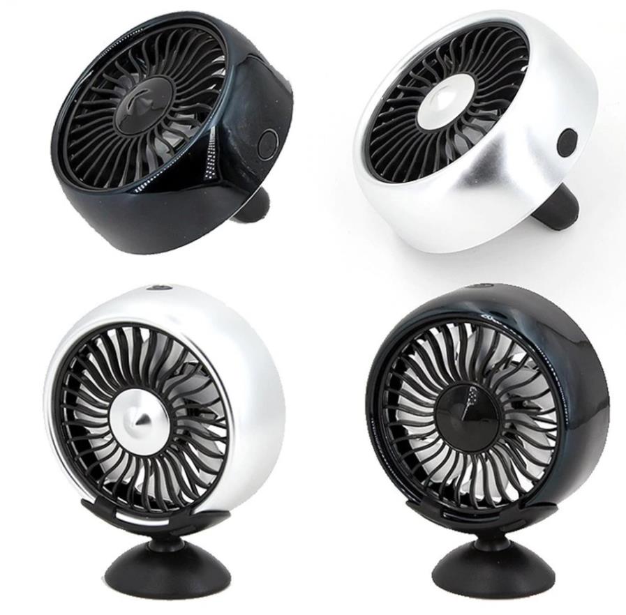 USB Electric Car Fan Rotatable LED Light 3 Speed Auto Cooling Air ...