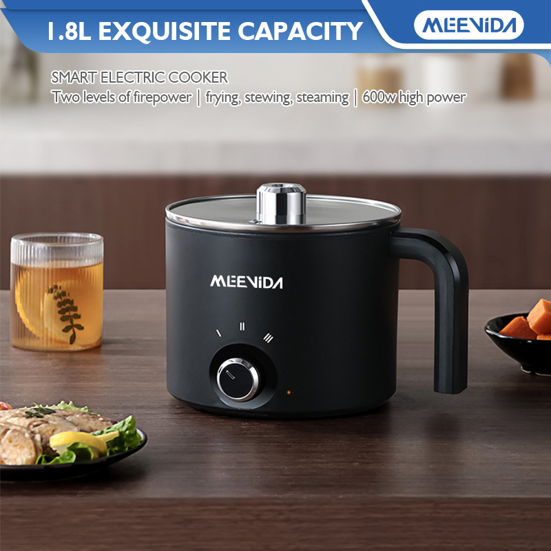 MEEVIDA Electric Cooking Pot 1.8L Mini Multi-function 2 Adjustable ...