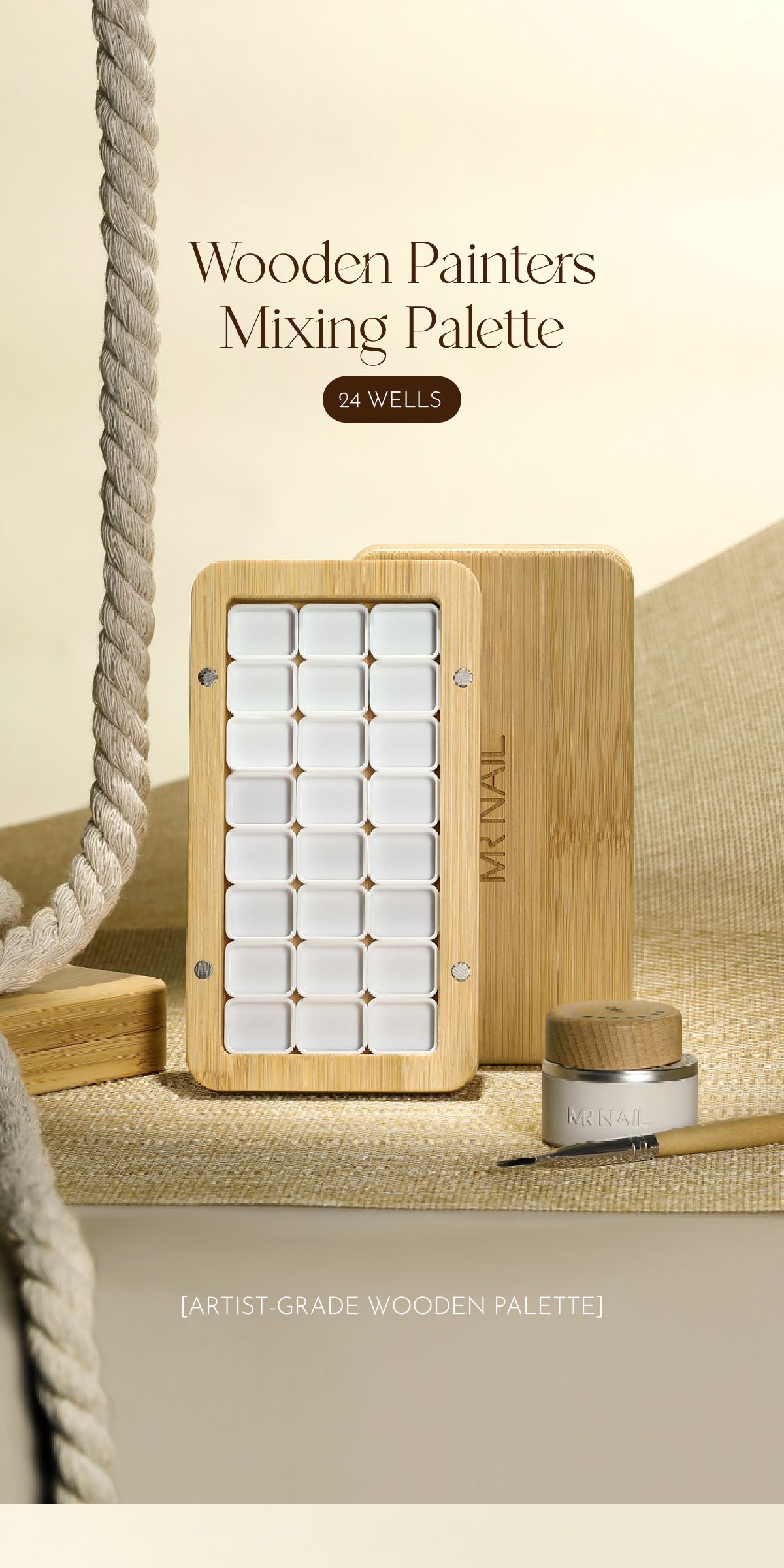 【Vainpot-SG】MR NAIL Wooden Painters Mixing Palette / 24 Wells | Shopee ...