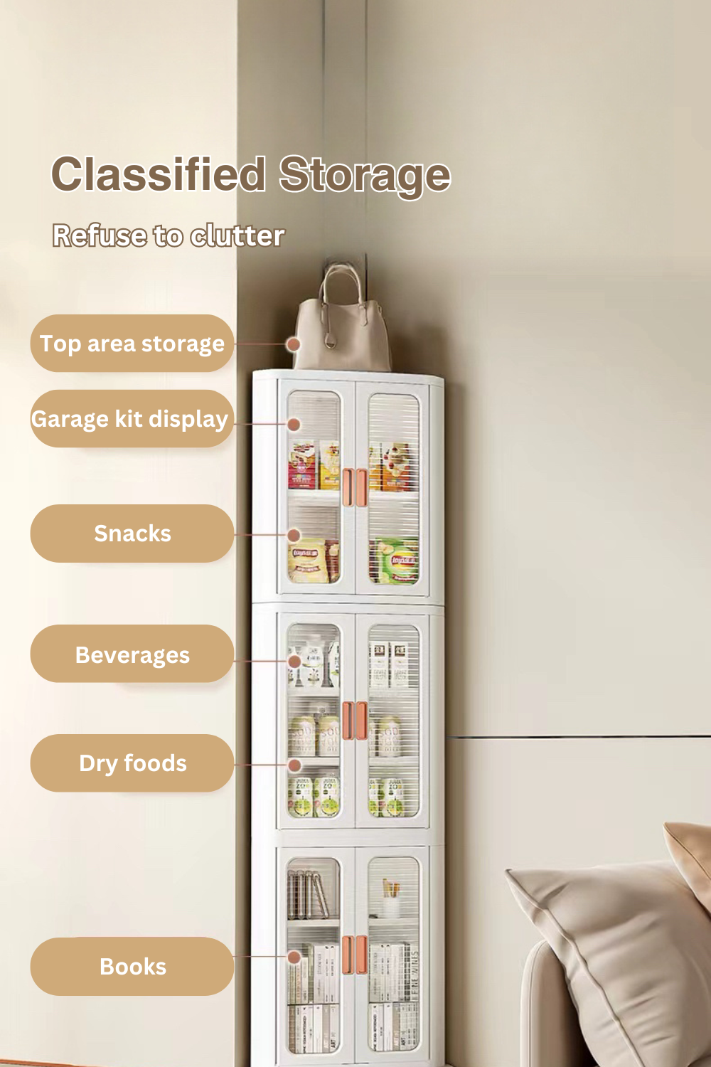 Easyhome.sg Corner Cabinet F88 / Plastic Storage Cabinet / kitchen ...