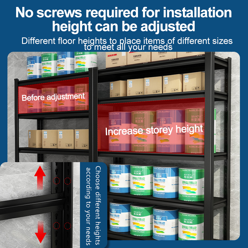 OSUM Boltless Rack Heavy Duty Metal Rack Storage Rack Adjustable High ...