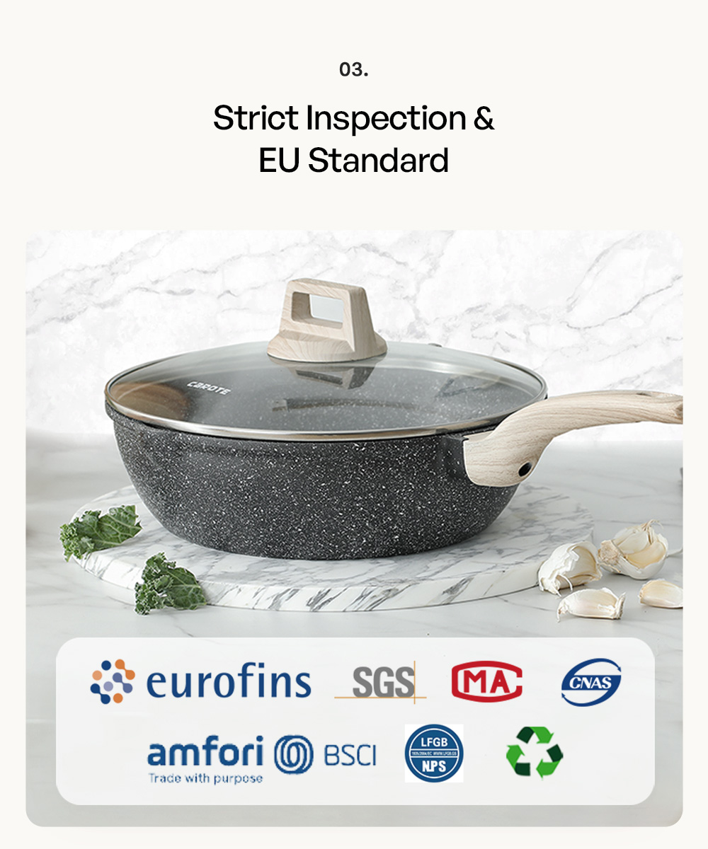 Carote Nonstick Granite cookware set 7 pcs Marble-coated Kitchenware ...