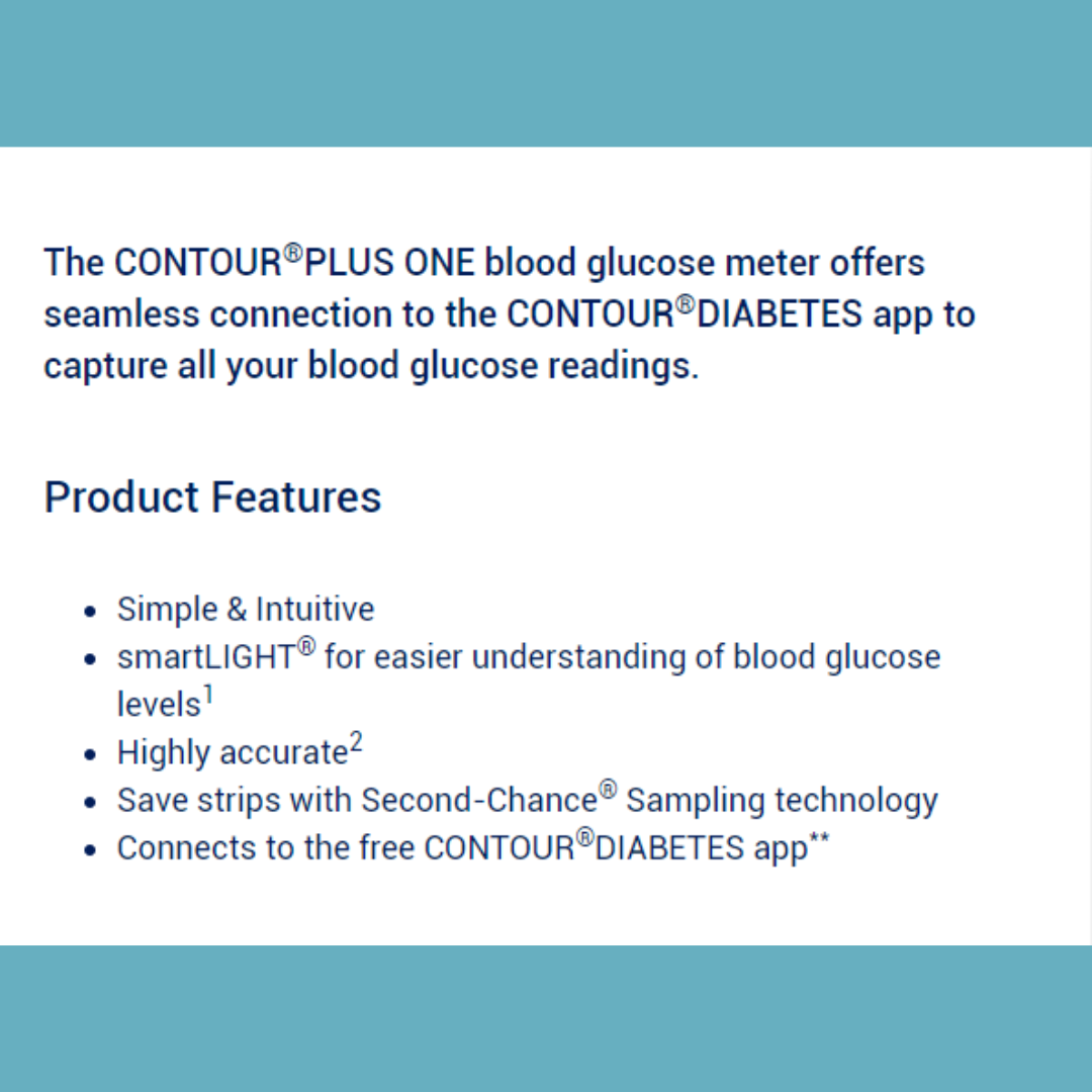 Contour Plus Blood Glucose Test Strips 50's ContourPlus Accu Chek ...