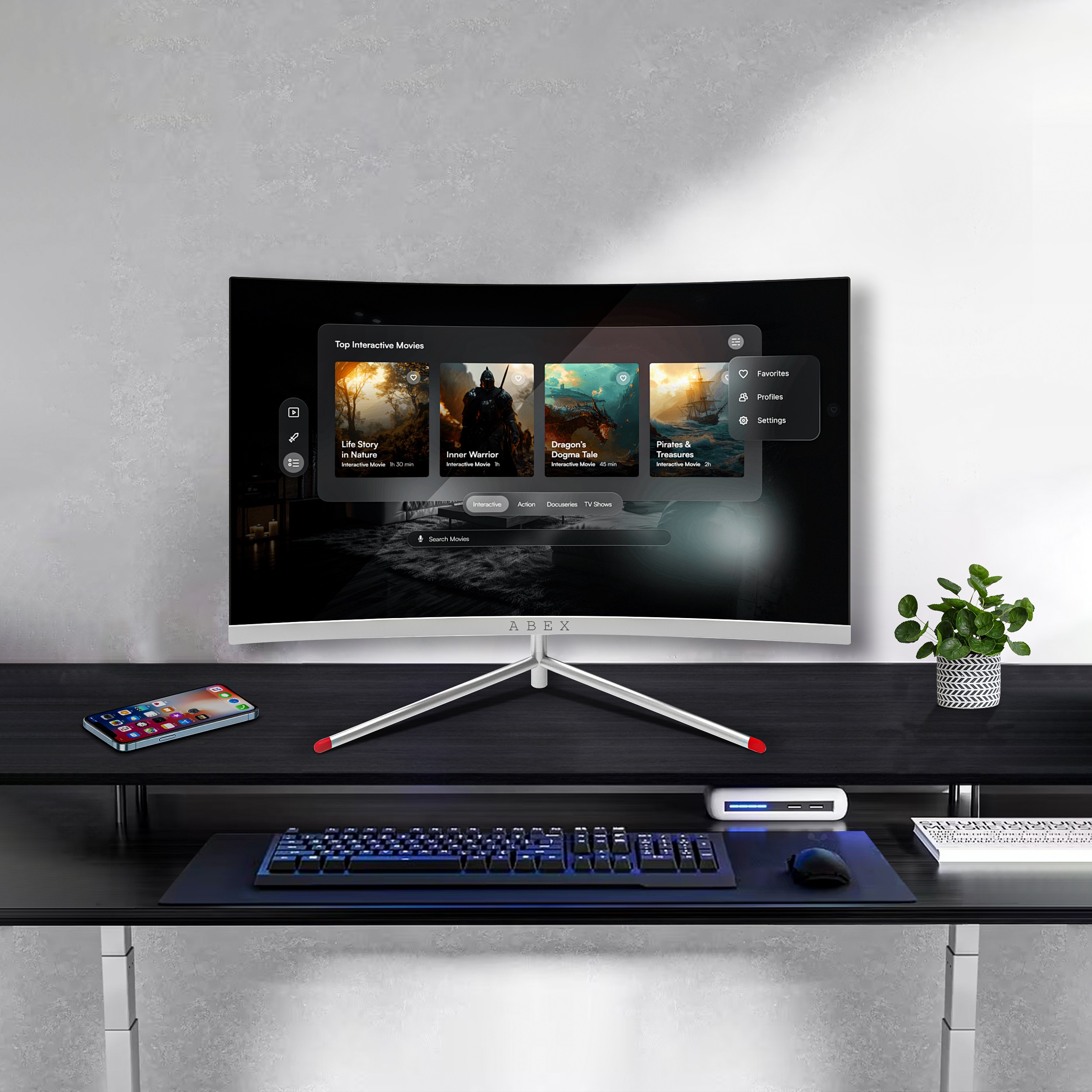 ABEX DM24C / All In One Desktop PC / 24" FHD Curved Display / i7-13700 ...