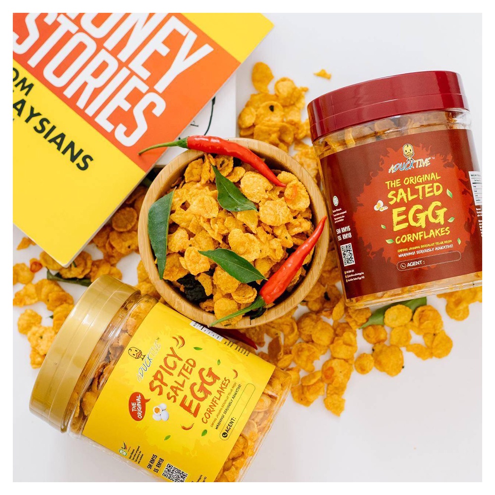 *BUY 2 FREE 1*ADUCKTIVE Salted Egg Cornflakes: Golden Crunchy Chips ...