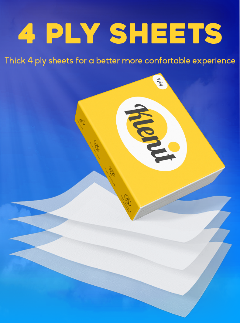 [$0.30/Pack] Klenit 4 Ply Household Facial Tissue Packet | 4 Ply Tissue ...