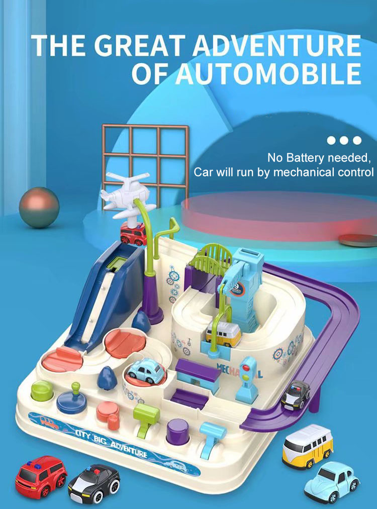 Car adventure track toy set, vehicle, airplane, carpark toy for kids ...