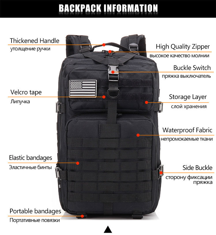 【SG Stock】50L/70L Capacity Men Military Large Backpack Waterproof bag ...
