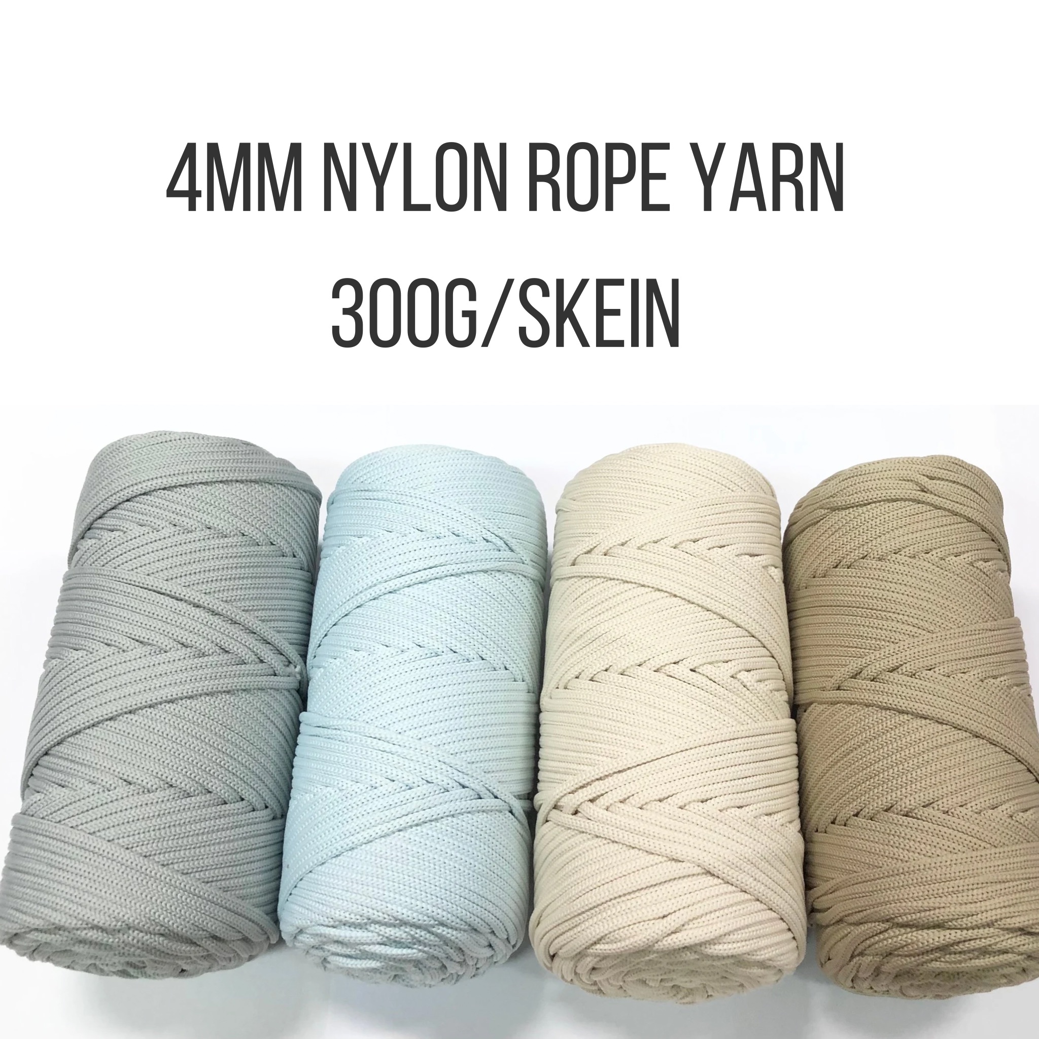 [SG Seller] 4mm thick Nylon Rope Yarn 300g for Crochet Bag Yarn / Pearl ...