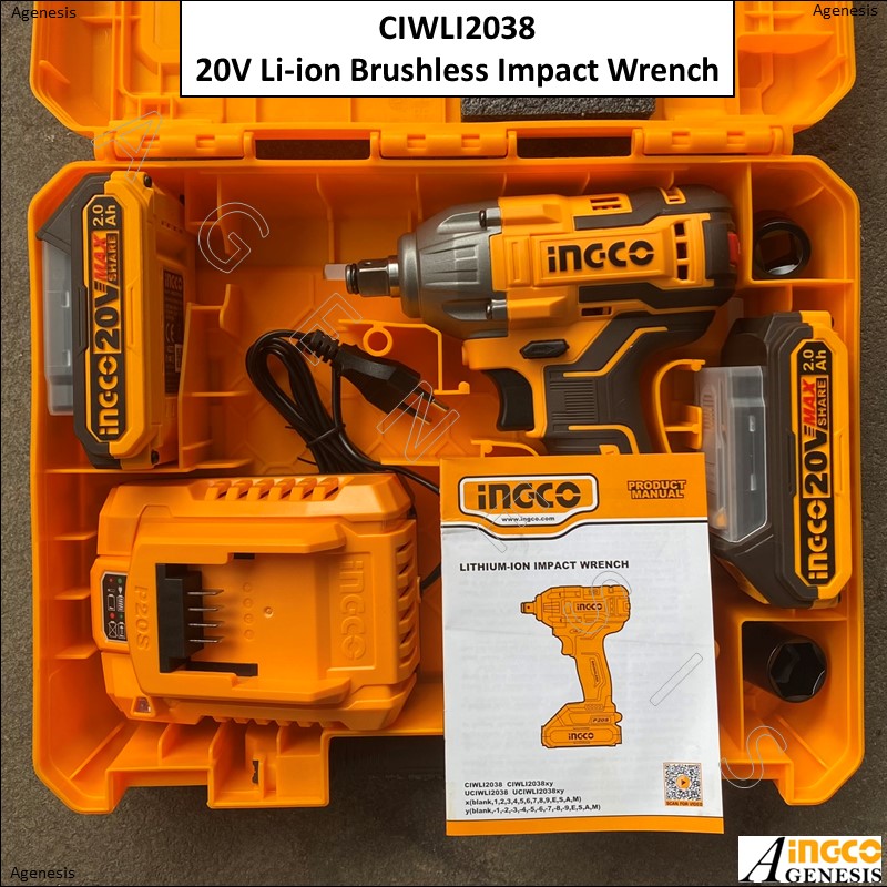 INGCO 20V Li-Ion Impact Wrench (Brushless Motor) CIWLI2038 | Shopee ...
