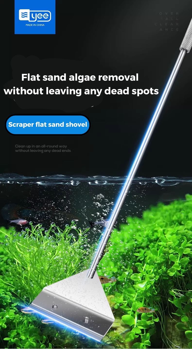 YEE Fish Tank Algae Scraper, Aquarium Cleaning Tool, Adjustable Shaft ...