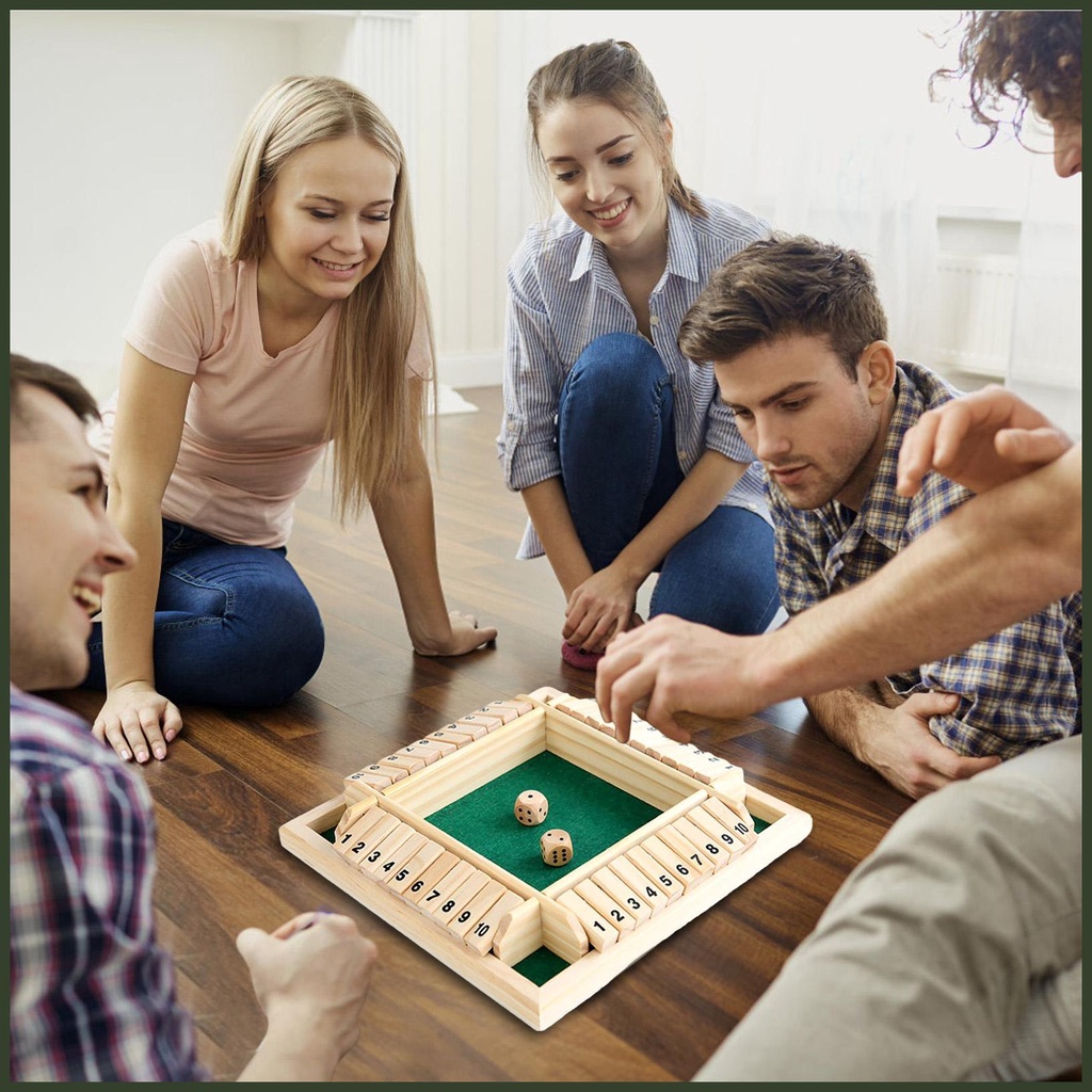 Shut The Box Game for 2-4 Players Classics Tabletop Game Wood Made ...