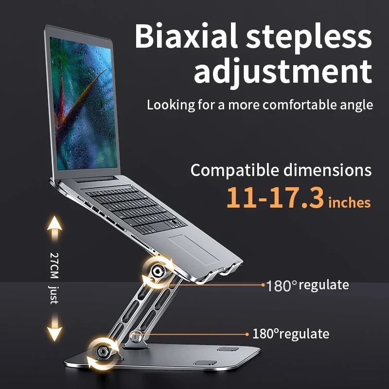 360 Rotatable Laptop Stand Aluminum Alloy Foldable Portable Double ...