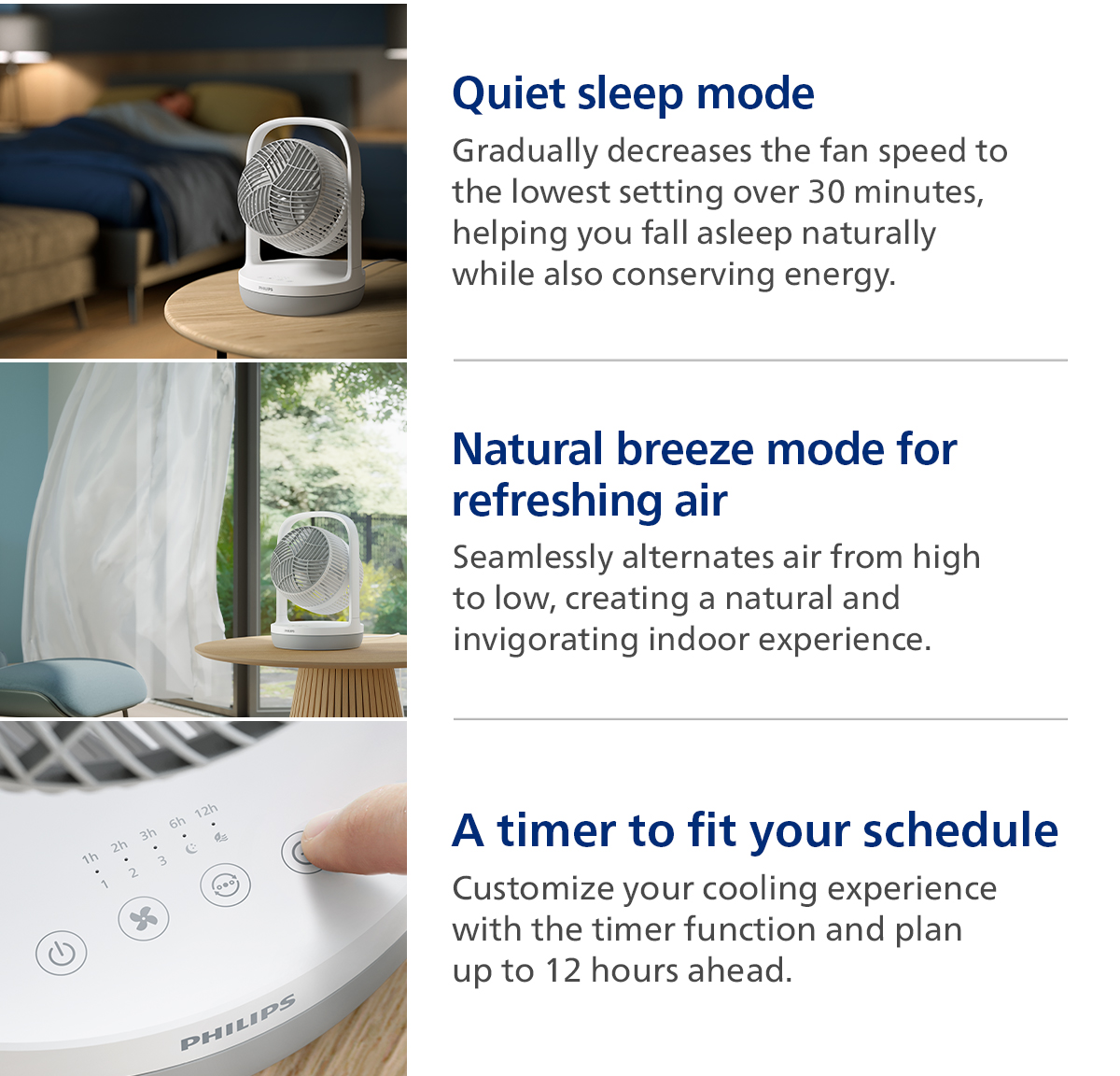 Philips CX2050/00 | Desk Fan | SilentWings Tech - 30% Quieter Cooling ...