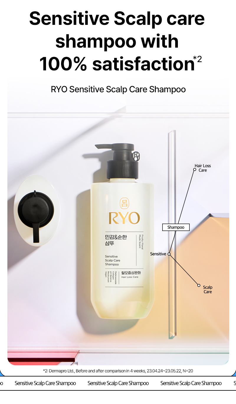 Ryo Sensitive Scalp Care Shampoo 480ml – Strengthening, Dryness, Anti ...